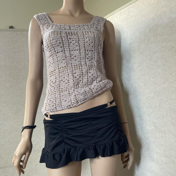 Handmade | Tops | Taupe Color Handmade Crochet Large Loops Holes Tank ...